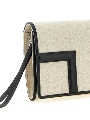 TOTEME T-flap Envelope Clutch With Detachable Wrist Strap - Beige