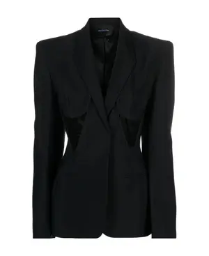 MUGLER Cut-out Single Button Jacket - Black