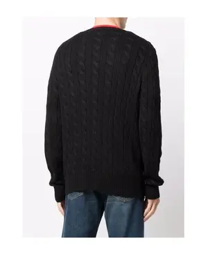 Polo Ralph Lauren Cable Knit Crewneck Jumper - Black