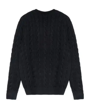Polo Ralph Lauren Logo Embroidered Cable-knit Jumper - Black