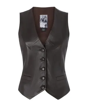Pinko Single-breasted Leather Vest