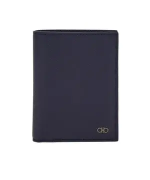 FERRAGAMO Gancini Compact Wallet - Deep Navy Blue