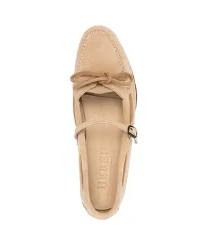 Hereu Lorea Loafers With Side Buckle - Beige
