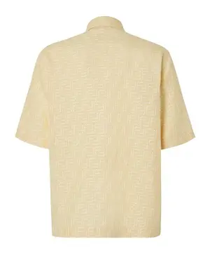Fendi Ff Jacquard Short-sleeved Shirt - Yellow