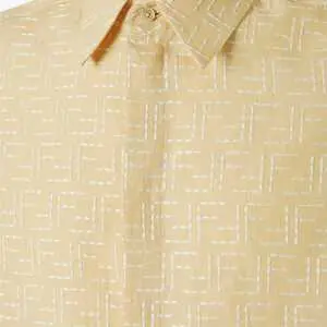Fendi Ff Jacquard Short-sleeved Shirt - Yellow