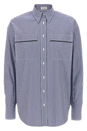 Brunello Cucinelli Striped Shirt With Monile Detail