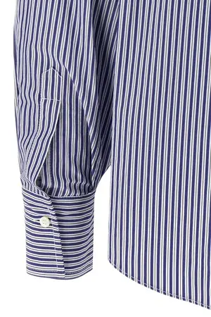 Brunello Cucinelli Striped Shirt With Monile Detail
