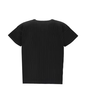 Issey Miyake Homme Plissé Pleated Crewneck T-shirt - Black