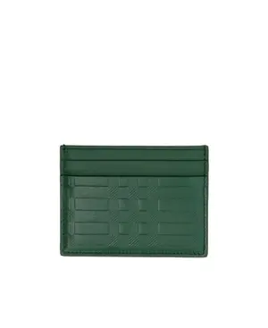 Burberry Plaid Embossed Card Holder - Green