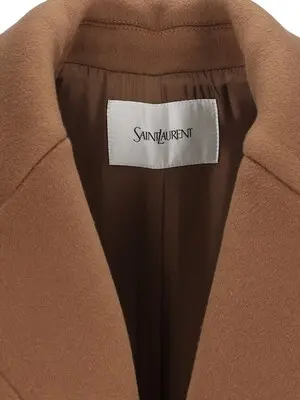 Saint Laurent Single-breasted Short Coat - Camel