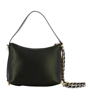 COCCINELLE Logo Printed Zipped Shoulder Bag - Black