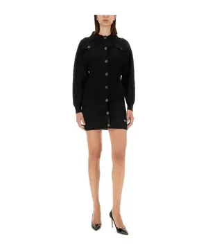Moschino Long-sleeved Collared Dress With Button Detail