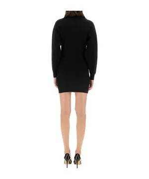 Moschino Long-sleeved Collared Dress With Button Detail