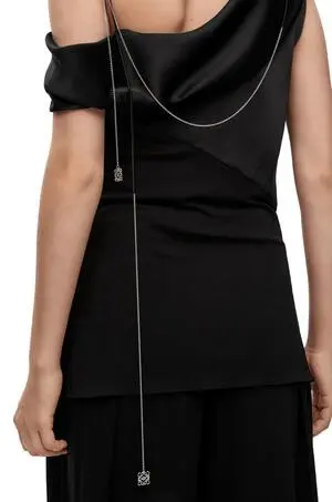 Loewe Draped Top In Satin And Crepe Jersey