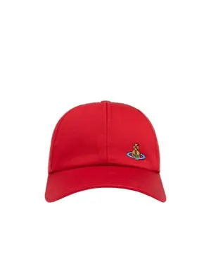 VIVIENNE WESTWOOD Orb Embroidered Baseball Cap - Red