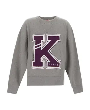 Kenzo Logo Patch Crewneck Sweatshirt - Gray