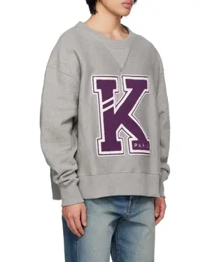 Kenzo Logo Patch Crewneck Sweatshirt - Gray