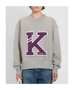 Kenzo Logo Patch Crewneck Sweatshirt - Gray