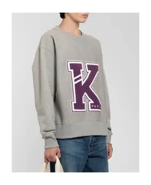 Kenzo Logo Patch Crewneck Sweatshirt - Gray