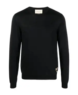 Gucci Embroidered Crewneck Sweater - Black