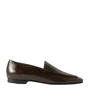 Tove Cora Crocodile-effect Leather Loafers