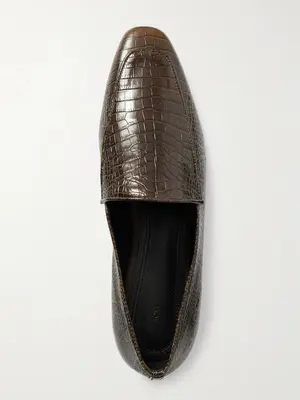 Tove Cora Crocodile-effect Leather Loafers
