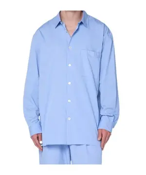 TEKLA Long-sleeve Pocket Shirt - Blue