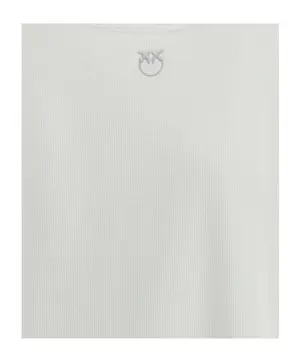 Pinko Ribbed Logo Plaque Tank Top - White