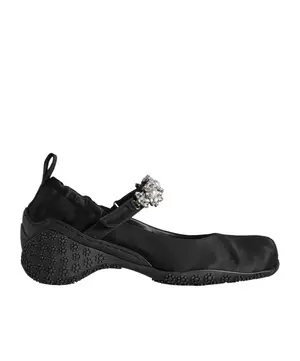 Simone Rocha Embellished Ballet Flats - Black
