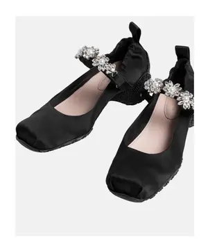 Simone Rocha Embellished Ballet Flats - Black