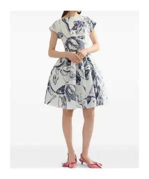 Erdem Short-sleeve Floral-print Mini Dress
