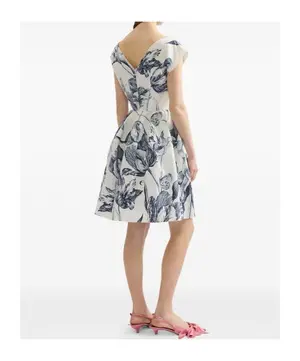 Erdem Short-sleeve Floral-print Mini Dress