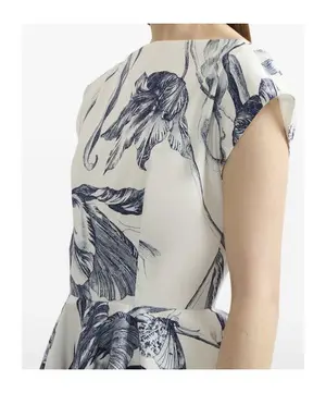 Erdem Short-sleeve Floral-print Mini Dress