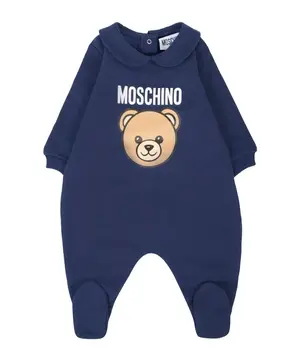Moschino Teddy Bear Print Babygrow Set With Hat And Bib