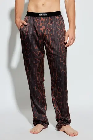 TOM FORD Leopard Printed Pants - Black