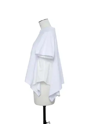 Sacai Lightweight Jersey T-shirt With Chest Pocket And Asymmetrical Hem - No