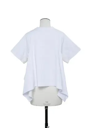 Sacai Lightweight Jersey T-shirt With Chest Pocket And Asymmetrical Hem - No