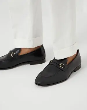 Brunello Cucinelli Leather Loafers With Horsebit Detail - Black