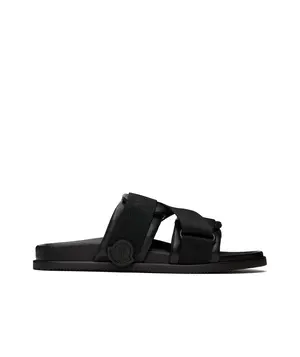 Moncler Grained Leather Summer Slides