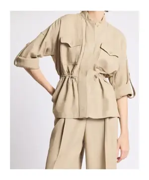 FAY Drawstring Overshirt Jacket - Nude