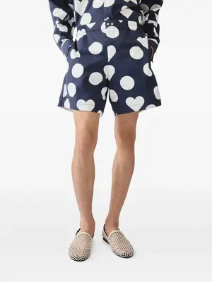 Jacquemus Calecon Polka-dot Print Shorts - Navy