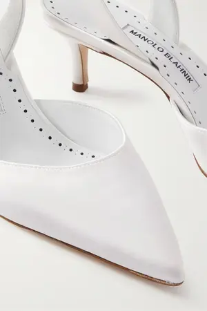 Manolo Blahnik Carolyne Slingback Heels - White
