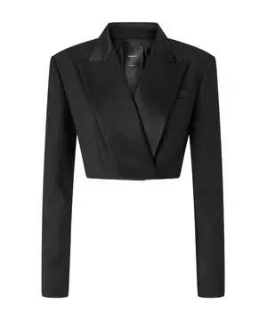 Pinko Cropped Blazer With Notched Lapel