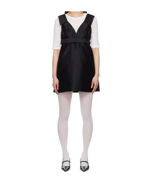 SHUSHU/TONG A-line Dress With Lapel And Belt - Black