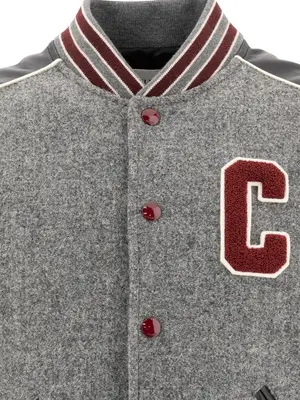 Celine Classic Teddy Jacket In Wool Tricotine - Gray/black/multicolor