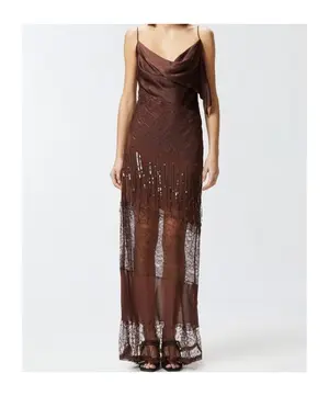 Pinko Lace-panelled Maxi Dress