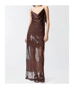 Pinko Lace-panelled Maxi Dress