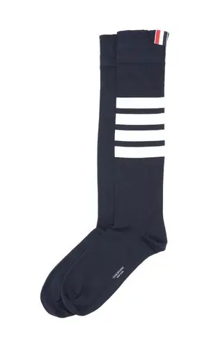 Thom Browne Four-stripe Calf Length Socks - Black