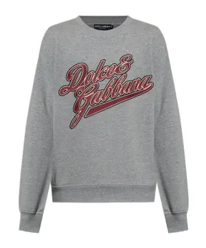 Dolce & Gabbana Logo Embroidered Sweatshirt - Mixed Ash