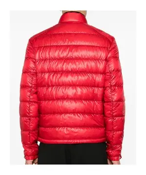 Moncler Quilted Button-up Short Padded Jacket - Red
